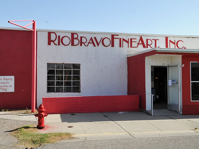 Rio Bravo Fine Art Gallery brings culture to the desert. That fire hydrant isn't art, but in this town, even utility objects feel curated.