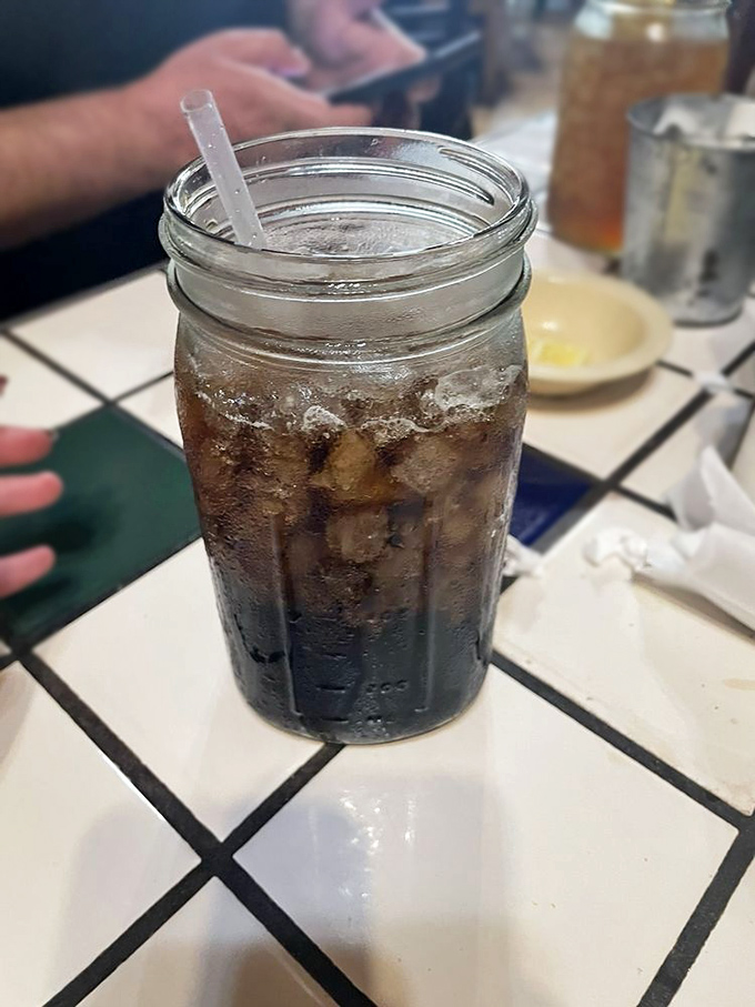 Root beer in a mason jar&mdash;because sometimes the simplest pleasures are the most satisfying. Classic diner refreshment with a touch of nostalgia.