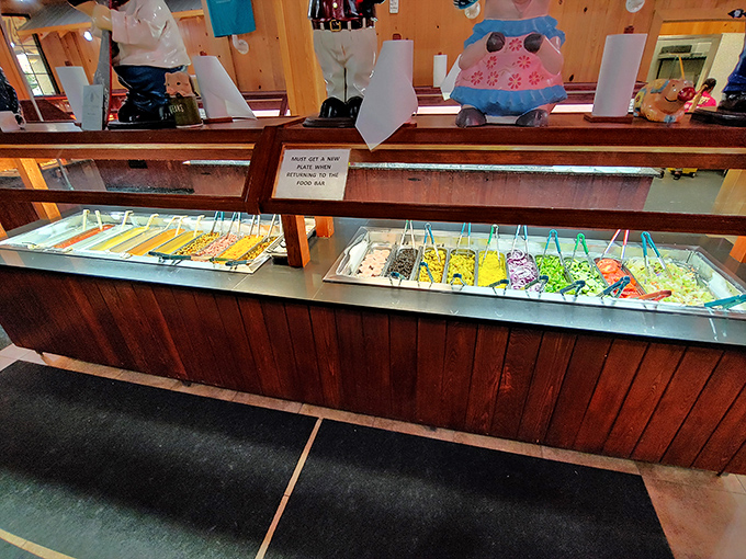 The dessert bar&mdash;where diets go to die happy deaths. Those colorful offerings aren't just sweets; they're permission to indulge without apology.