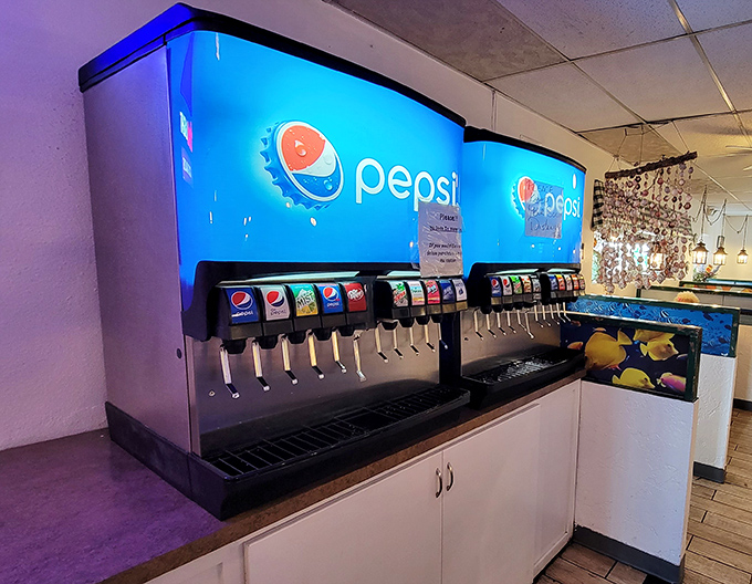 The soda fountain&mdash;where you'll contemplate sensible beverage choices before returning to your gloriously indulgent seafood feast.