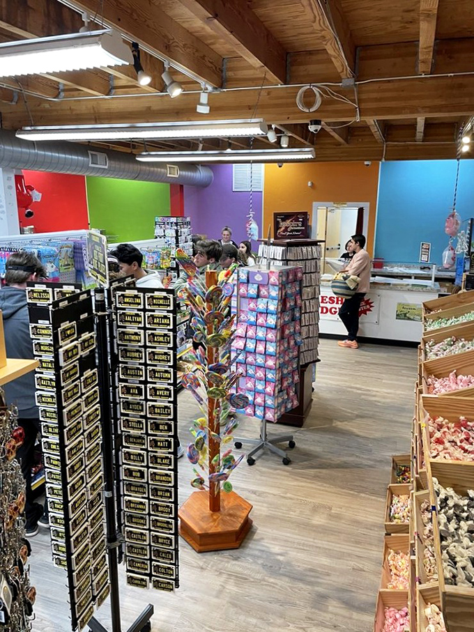 The modern candy store: where nostalgic treats meet colorful displays, and where adults turn into kids faster than you can say "sugar rush."