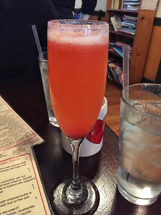 A mimosa that dresses in pink just because it can. Breakfast cocktails should always look this cheerful about their life choices.