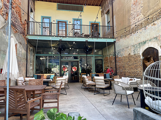 The Magnolia Coffee Co.'s courtyard feels like your coolest friend's backyard&mdash;if that friend had impeccable taste and killer coffee.
