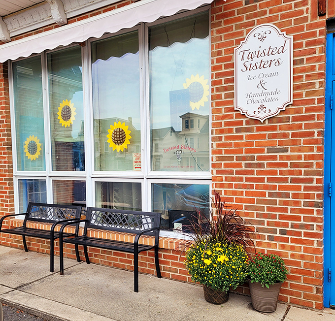 Twisted Sisters' cheerful storefront offers ice cream and handmade chocolates—because affordable living should always include affordable indulgences.