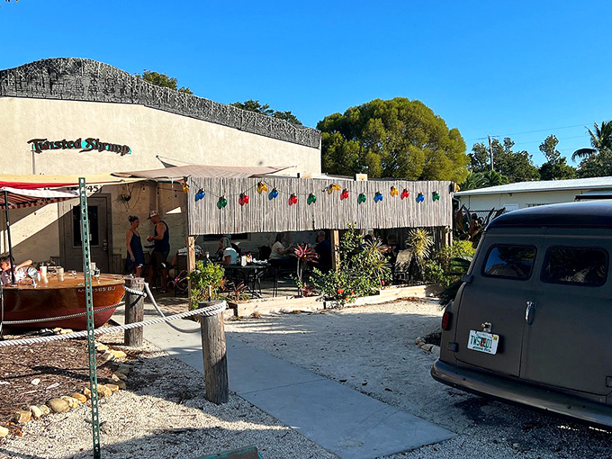 Twisted Shrimp's beachy vibe and colorful decorations promise the kind of casual dining experience where calories simply don't count.