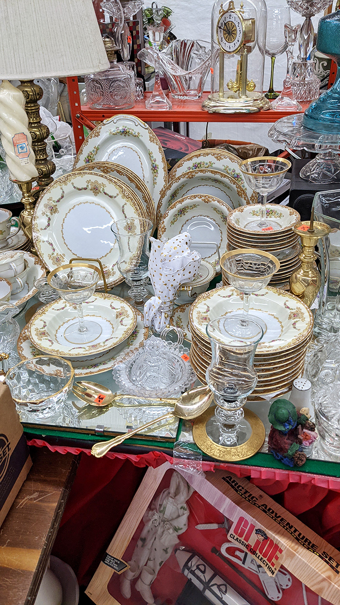 Vintage china that whispers "host a fancy dinner party" while your practical side asks, "but who's washing all this?"