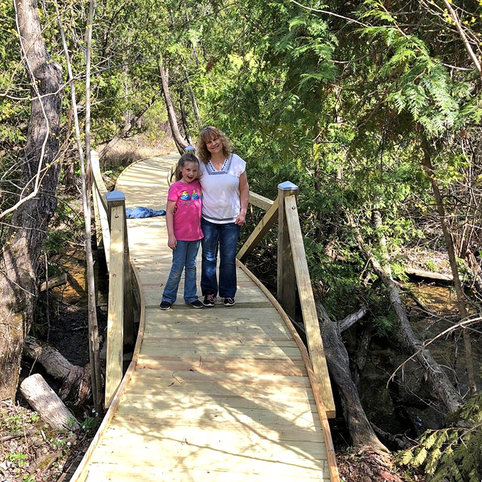 The boardwalk bridge offers visitors safe passage over delicate wetlands, connecting people with nature while protecting what makes this place special.