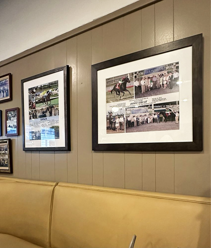 Horse racing memorabilia lines the walls&mdash;a nod to Hot Springs' storied past while you contemplate your pancake future