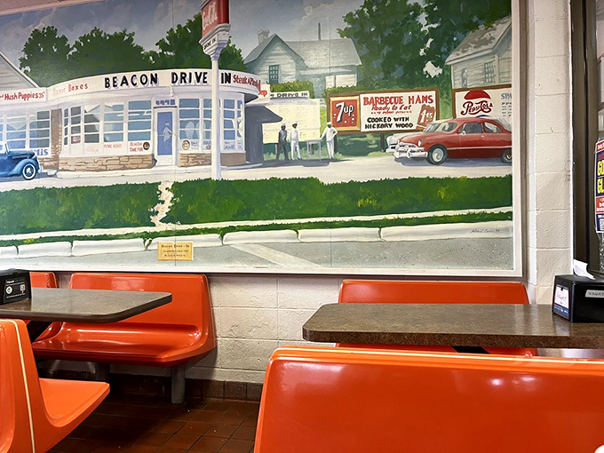 Wall murals depicting The Beacon's history remind diners they're participating in a tradition that spans generations of hungry South Carolinians.