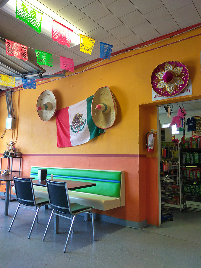 Sombreros and papel picado transform walls into celebration. It's like the room itself is saying, "Relax, you're among friends now."