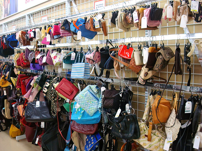 Wall-to-wall handbag heaven. More designer options than you'd find at a celebrity garage sale.