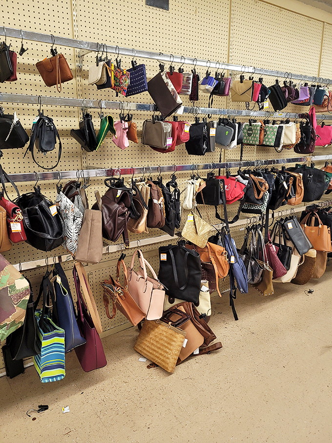 Handbag heaven or purse purgatory? Designer knockoffs mingle with genuine vintage finds in this leather and vinyl social experiment.