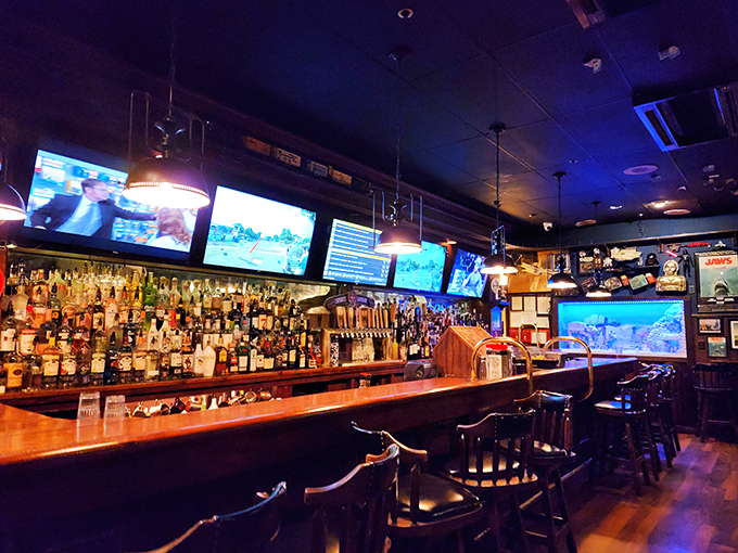 The bar at Cooper's&mdash;where locals and visitors alike drop anchor. An impressive spirits collection backs up bartenders who know their way around a cocktail shaker.