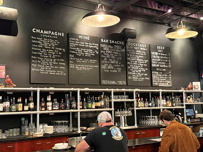 A bar stocked for serious business &ndash; because nothing pairs with fried chicken quite like a perfectly crafted cocktail or local brew.