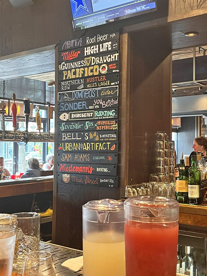 A beer board that reads like a love letter to craft brewing. The "Food & Beer Hall" part of their name isn't just clever marketing.