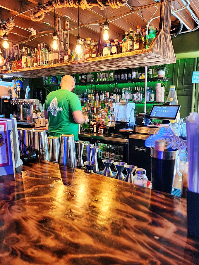 Tequila library meets mixology lab. The bar's impressive bottle collection promises adventures ranging from smooth sippers to "text your ex" territory.