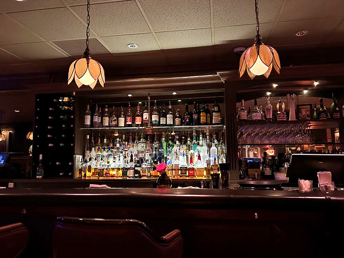 A bar stocked with enough spirits to satisfy everyone from your bourbon-loving uncle to your martini-obsessed college roommate.