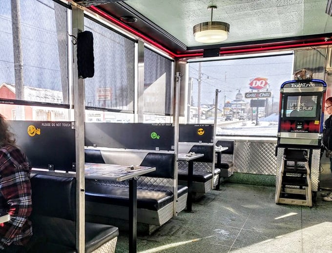 Winter in Somerset means watching the snow fall from the coziest booth in town, with a hot cup of coffee as your companion.