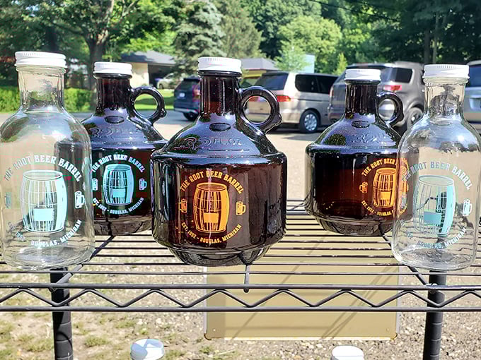 Souvenir bottles capture the barrel's essence, letting you take home liquid memories of a Michigan summer day.