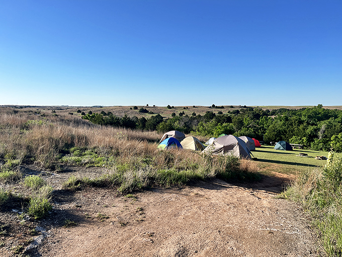 Room with a view, Oklahoma-style. These campsites offer stargazing opportunities by night and cave exploration by day&mdash;nature's perfect vacation combo.