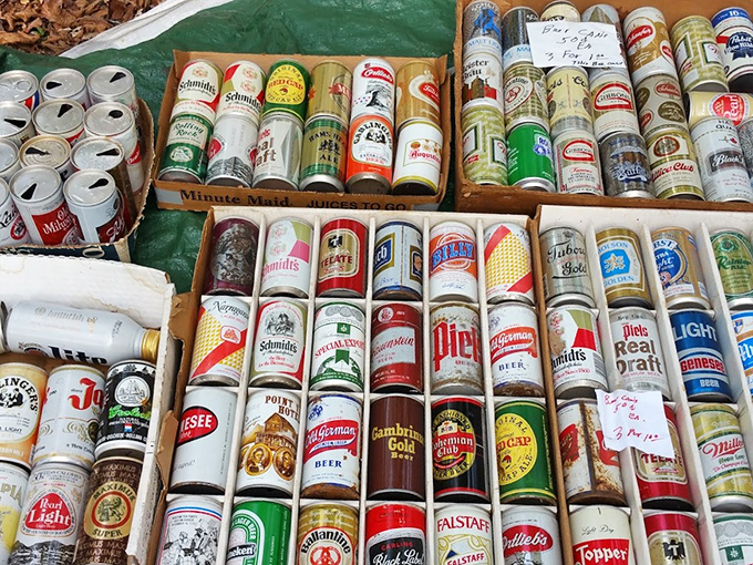 Beer can archaeology at its finest! Each vintage tin represents a sip of nostalgia from when logos were art and tabs needed tools.