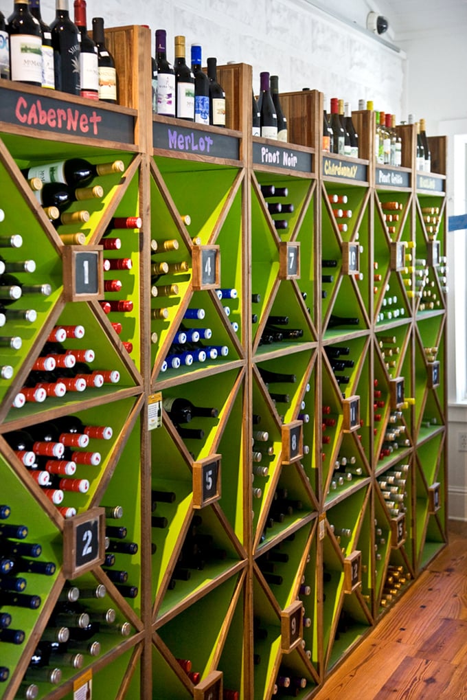 Wine storage that doubles as functional art. This isn't just bottle organization &ndash; it's a colorful invitation to discover your next favorite vintage