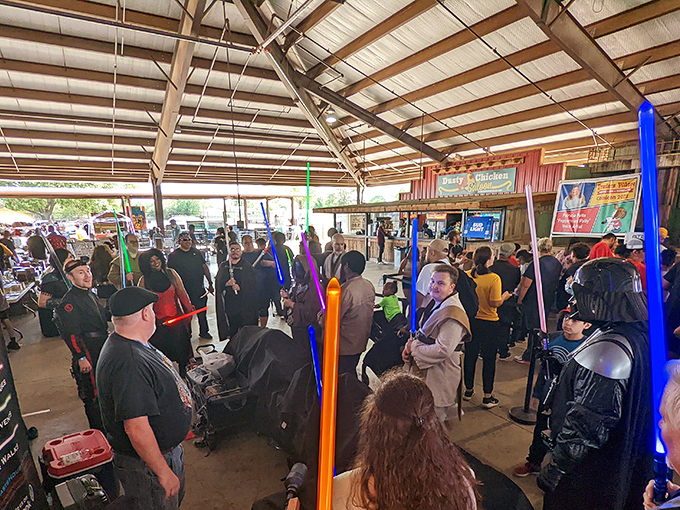 Where else can you shop for vintage vinyl while rubbing shoulders with Jedi knights and Sith lords? Only at Traders Village.