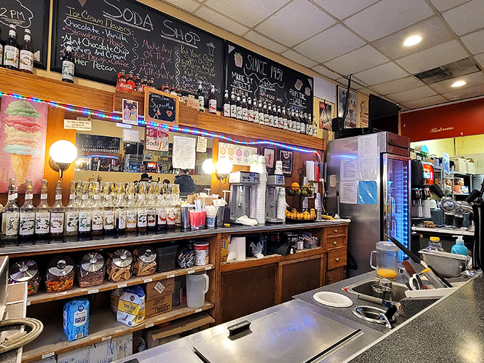 The counter isn't just where orders happen—it's command central for milkshake magic and the unofficial town square of Davidson.