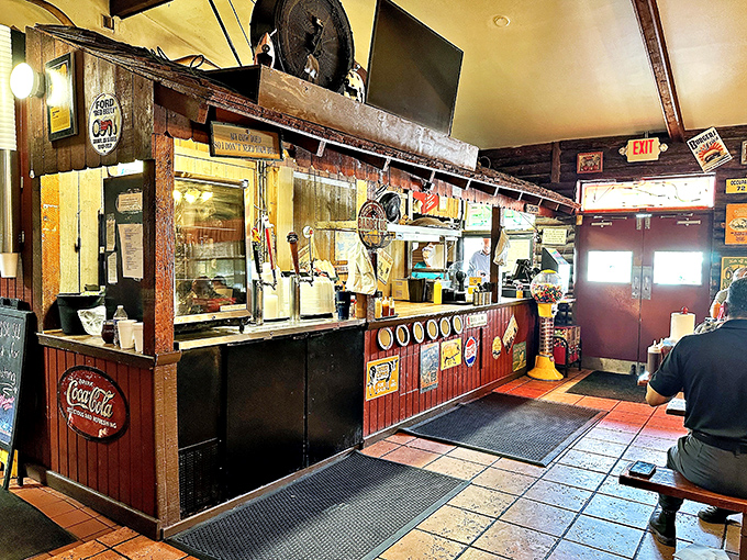 The counter where barbecue dreams come true &ndash; a humble command center orchestrating smoky symphonies for hungry patrons.