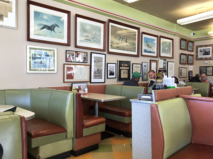 These walls tell stories that Yelp reviews never could. Each framed memory and horse print is another chapter in Atlanta's living history book.