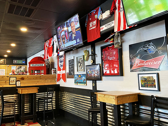 Every inch of wall space celebrates British culture, from football pride to iconic telephone boxes &ndash; it's England without the rain.