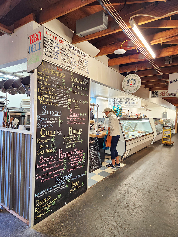 Chalkboard menu poetry &ndash; where "Smokey Joe" sandwiches and homemade sides prove some of life's greatest pleasures still come written in chalk.