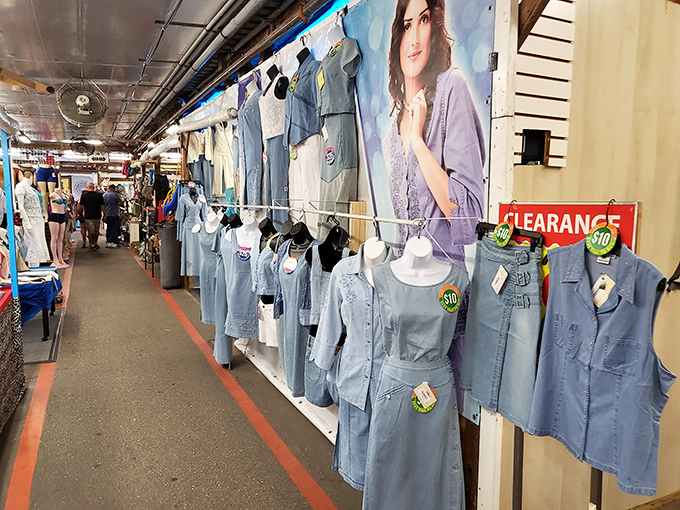 Denim displayed in every shade of blue imaginable. These aren't just clothes&mdash;they're the Florida casual uniform, ready for their next adventure.