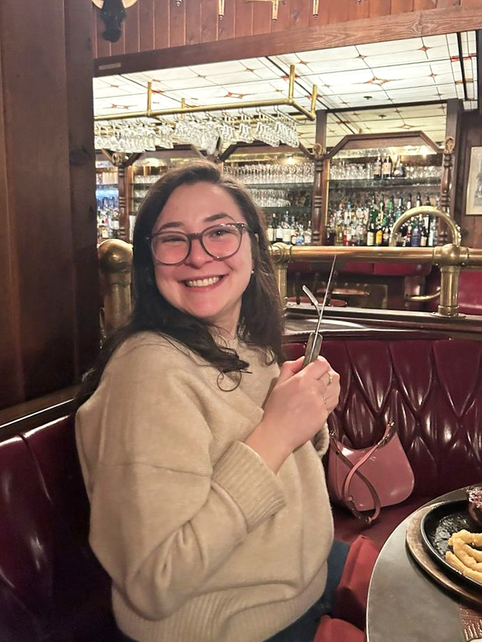 The joy on this diner's face says what words can't&mdash;Aberdeen Barn isn't just serving food, it's creating memories one perfectly cooked meal at a time.