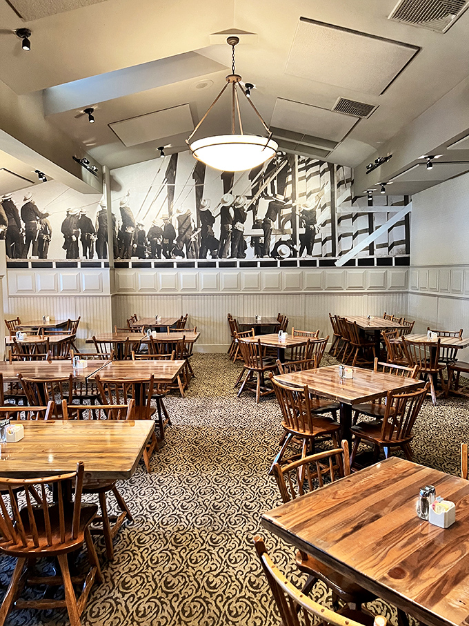 Historic photos watch over diners like ancestors at a family reunion. "Yes, eat more, you look too skinny," they seem to say.