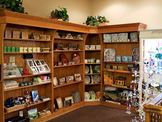 The gift shop corner offers treasures to take home when your stomach is full but your heart isn't quite ready to leave.