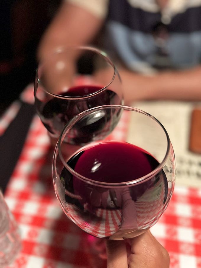 A toast to good decisions. These ruby-red glasses of wine are the perfect companions to whatever meat masterpiece awaits.