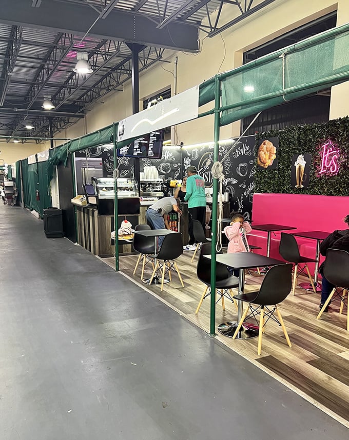 Modern caf&eacute; meets flea market charm. The perfect pit stop when shopping fatigue hits and you need caffeine to justify more purchases.