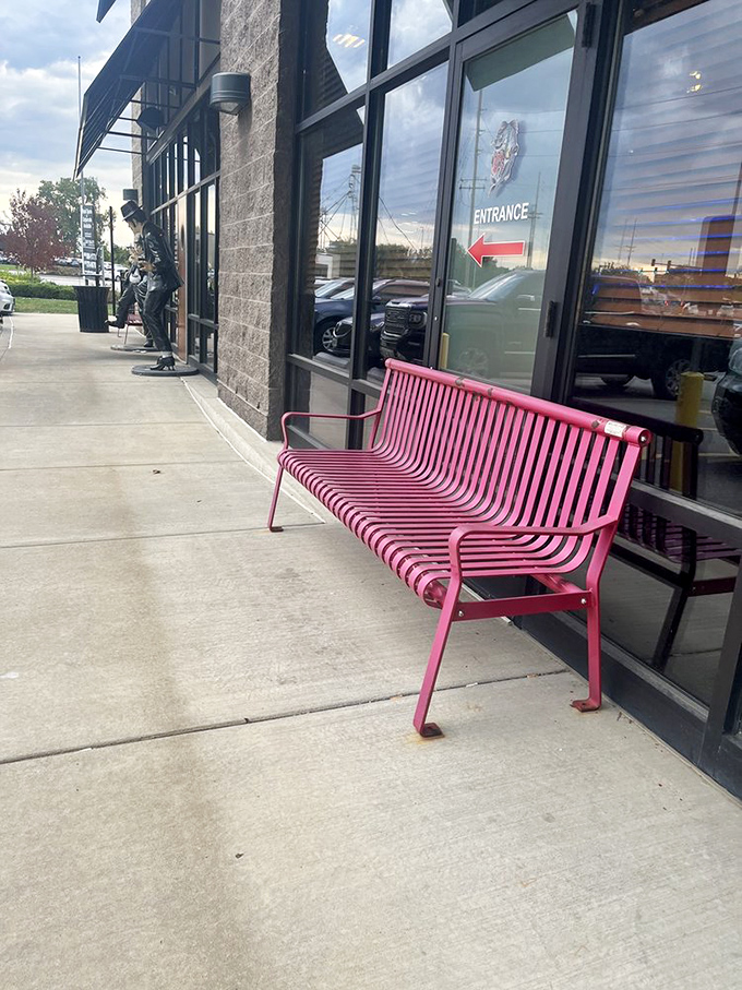 That pink bench outside isn't just seating&mdash;it's the perfect spot to recover from the food euphoria you've just experienced inside.