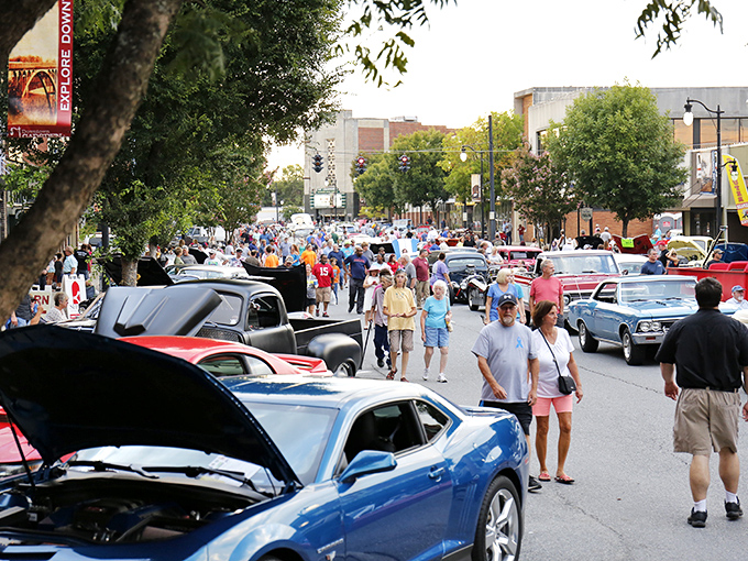 First Friday transforms downtown into the world's friendliest block party &ndash; where classic cars and classic Southern hospitality share the spotlight.