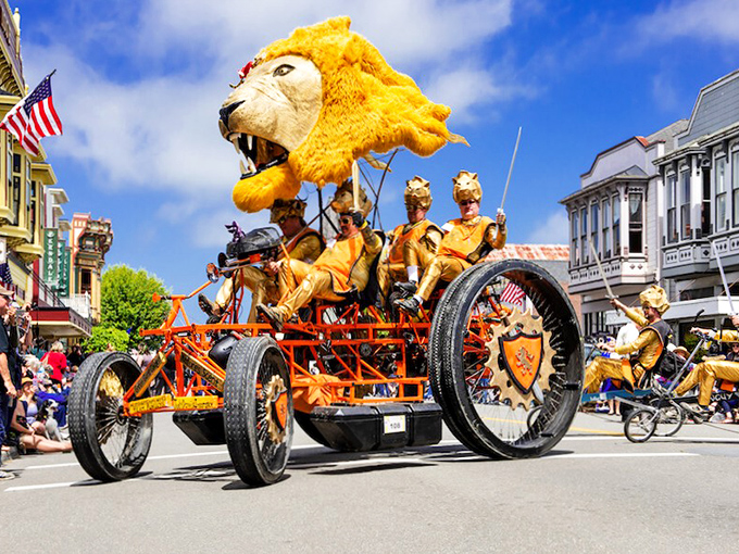 Ferndale's Kinetic Grand Championship brings art, engineering, and glorious absurdity together in human-powered sculptures that race through town during this beloved annual event.