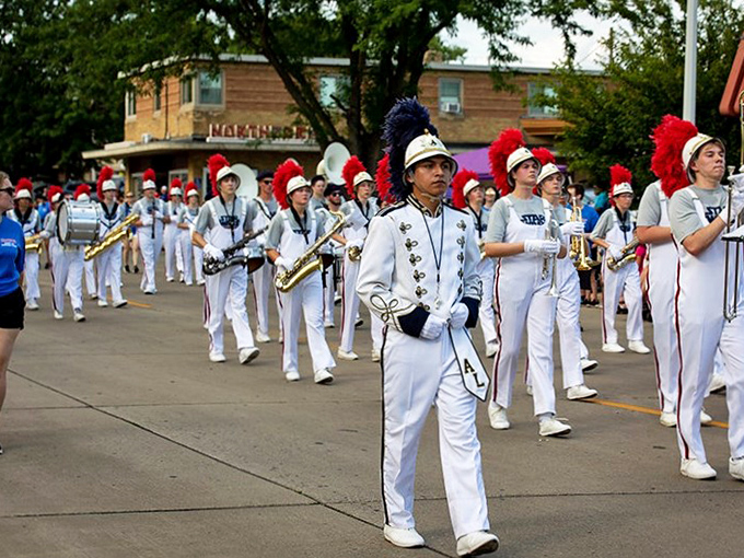 Albert Lea's community spirit shines during parades where high school musicians march with the precision of professionals and twice the enthusiasm.