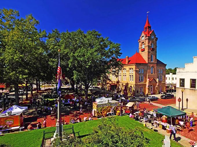 Community festivals transform the courthouse square into a vibrant celebration where strangers become friends over shared plates and local music.