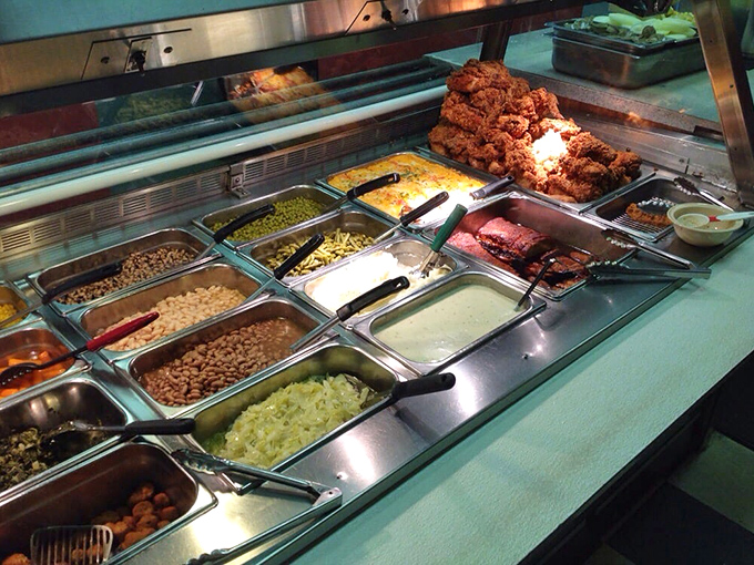 The cafeteria line at Bobby's&mdash;where life-altering decisions are made daily and diet plans go to die a delicious, gravy-soaked death.