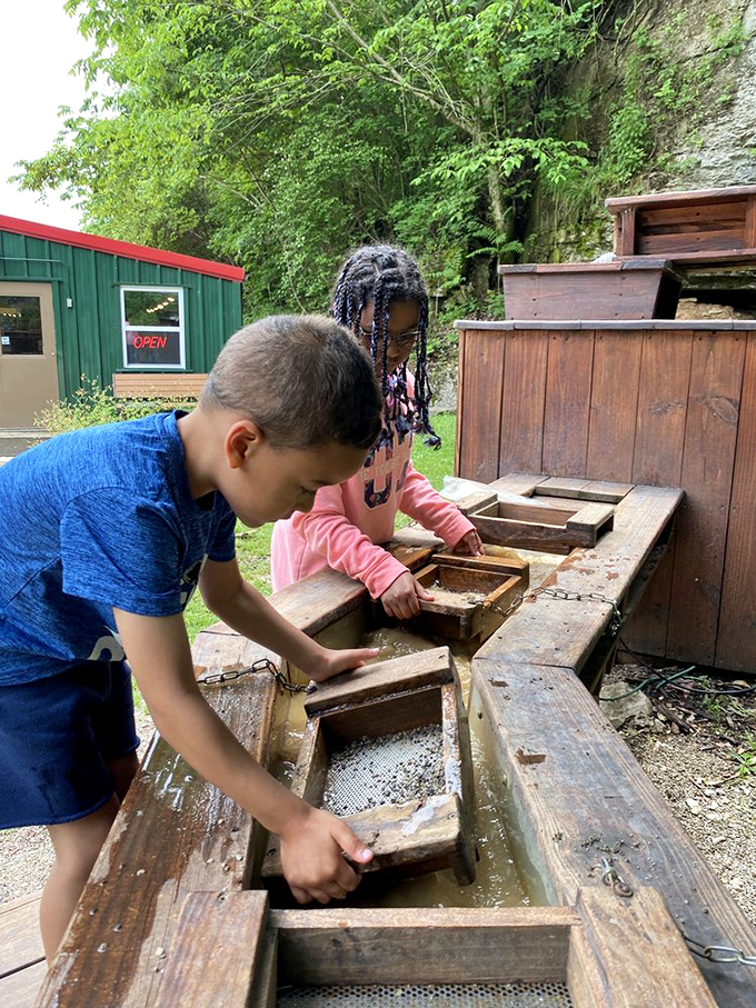 Young gem hunters sift through sediment, experiencing the same thrill of discovery that has captivated treasure seekers for generations.