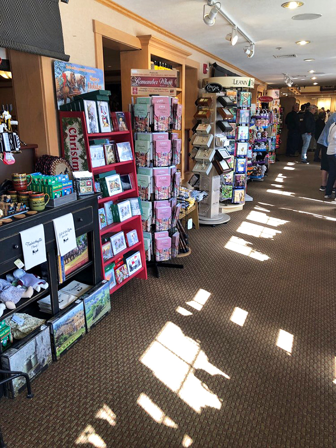 Sunlight streams through the gift shop, illuminating treasures from practical to whimsical. Credit cards, consider yourselves warned.