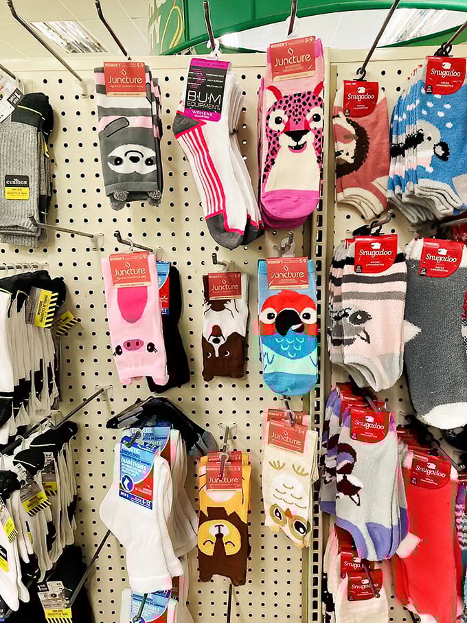 Whimsical socks featuring adorable animal designs. Life's too short for boring footwear, and your wallet agrees.