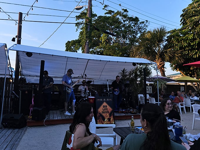 Live music that makes you forget what day it is. When the band starts playing, even your cell phone knows to stop bothering you.