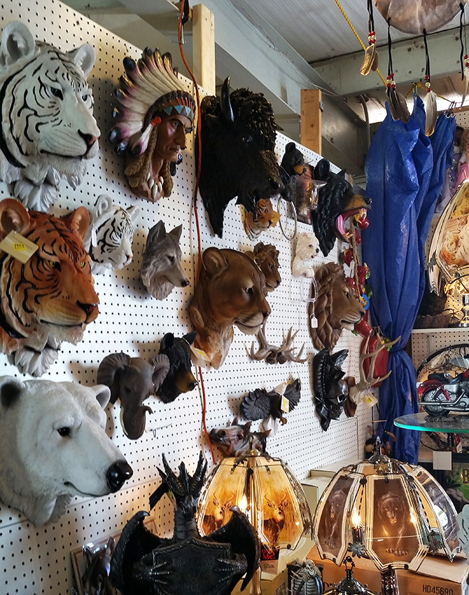 Wall-mounted wildlife without the hunting trip! These decorative animal heads offer conversation pieces that never need feeding. 