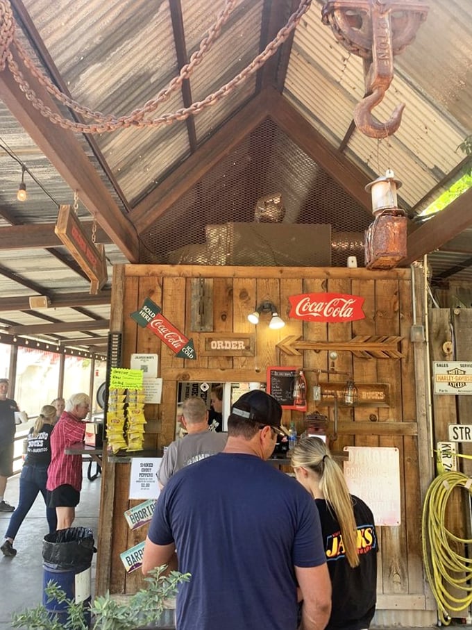 The moment of truth&mdash;placing your order. That rustic counter has heard thousands of "best meal ever" declarations.